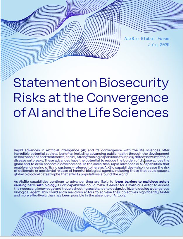 Statement On Biosecurity Risks At The Convergence Of AI And The Life ...